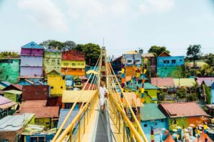 Jodipan: Colorful Rainbow Village in Malang, Java (Indonesia)