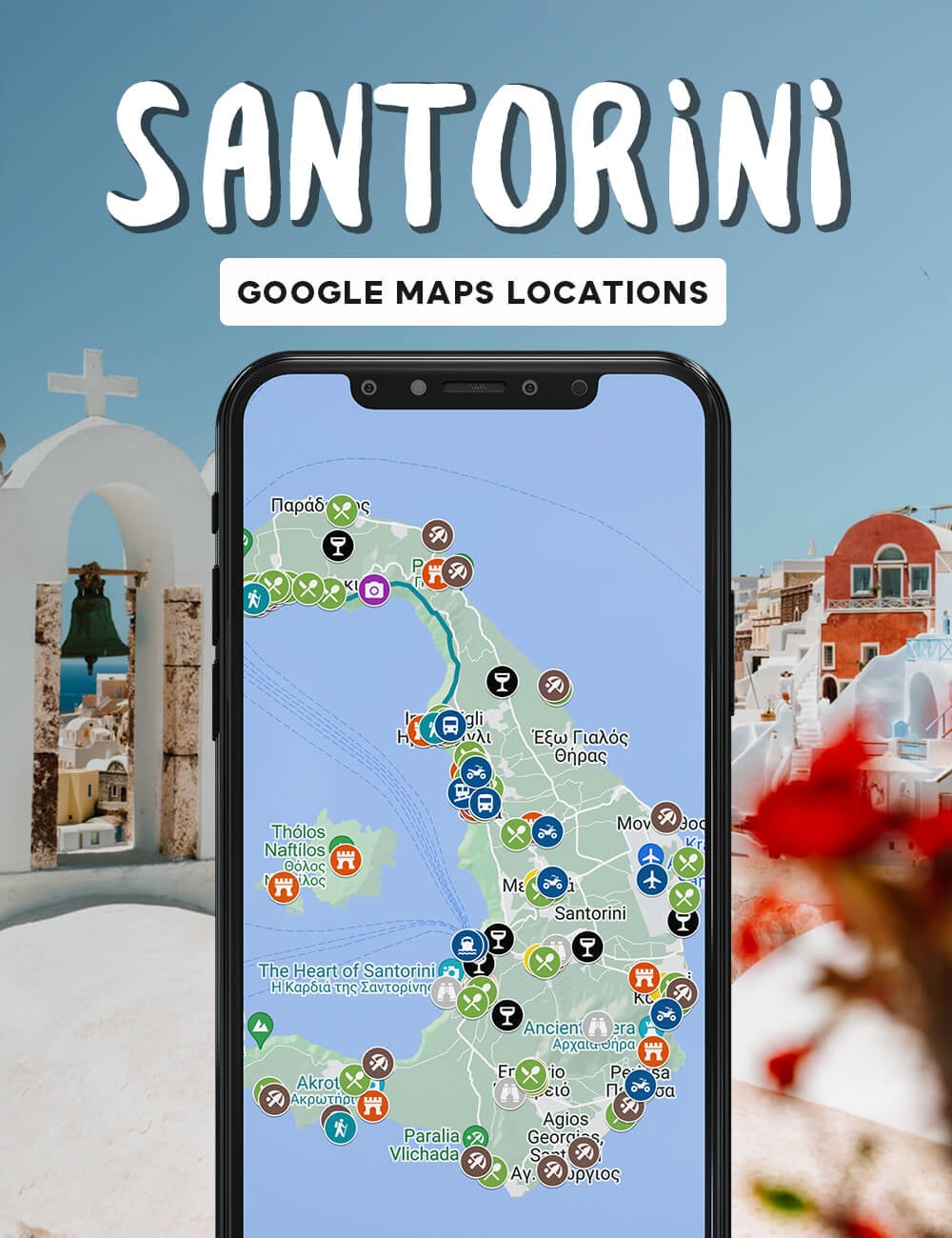 Santorini Google Maps Locations · Salt in our Hair